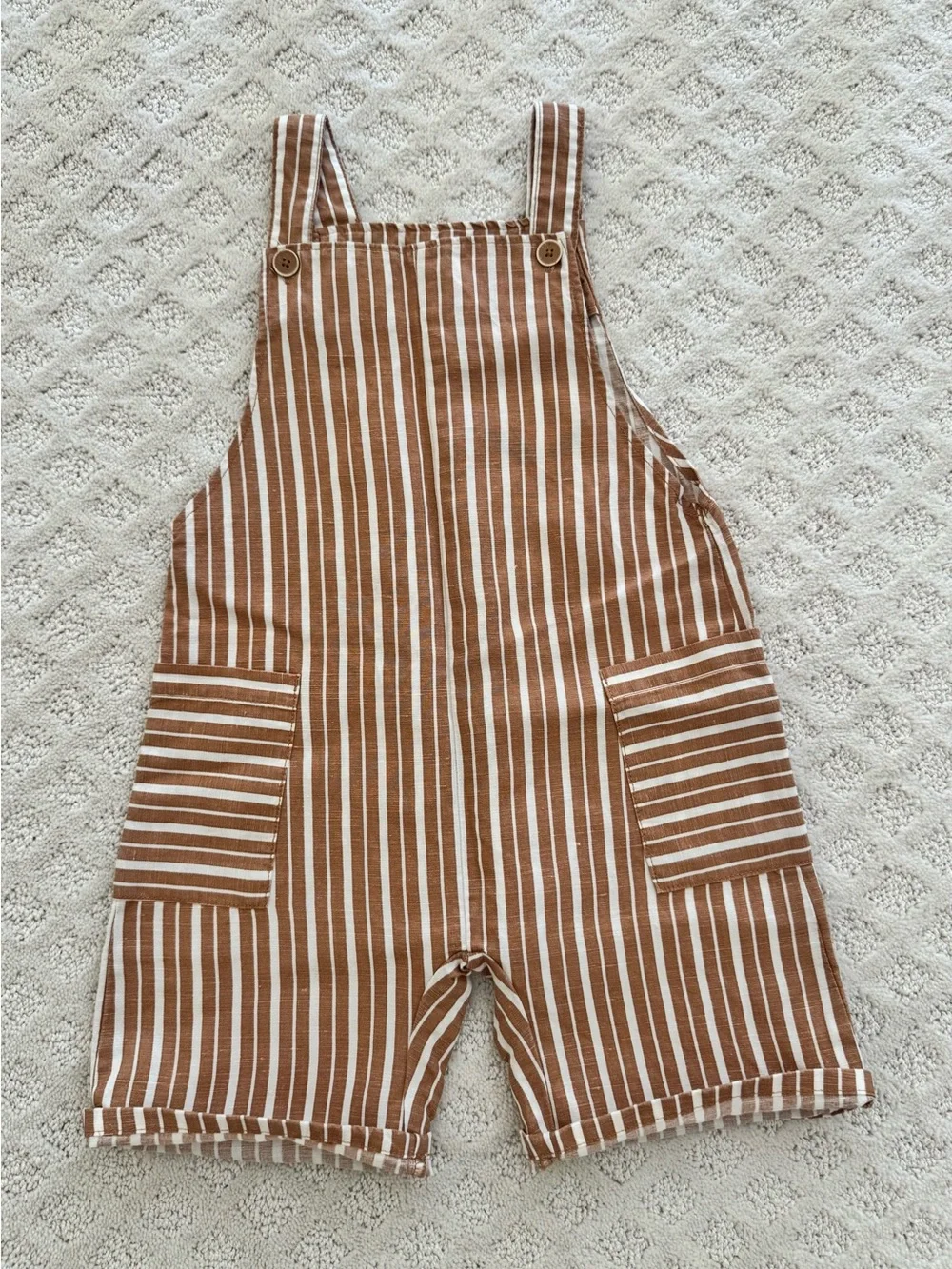 Zara | Bottoms | Zara Boy Linen Striped Mustard Short Overalls 45 ...